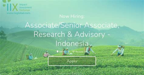 Associatesenior Associate Research And Advisory Indonesia At Iix Global