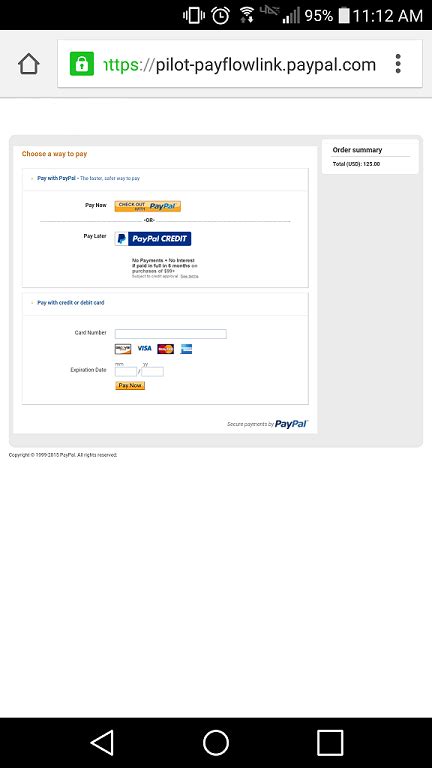Paypal Payments Advanced Hosted Checkout Pages On Mobile Stack Overflow