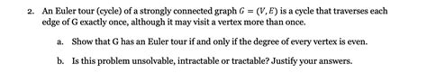 Solved 2 An Euler Tour Cycle Of A Strongly Connected