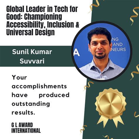 Sunil Kumar Suvvari Championing Accessibility And Agile Leade