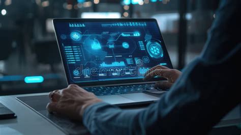 The Futuristic Computer Interface Ai Generated Stock Illustration Illustration Of Business