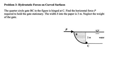 Solved Problem 3 Hydrostatic Forces On Curved Surfaces The