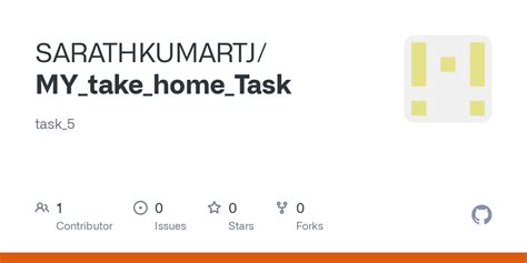 Github Sarathkumartjmytakehometask Task5