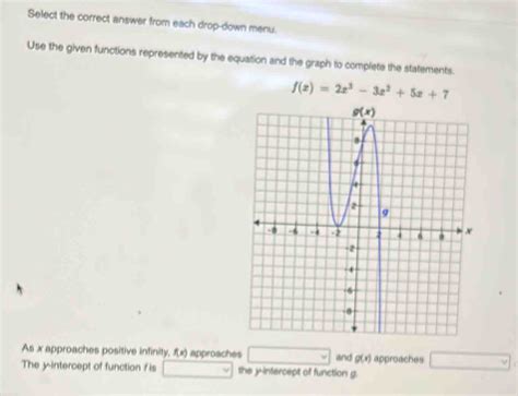 select the correct answer from each drop down menu use the given