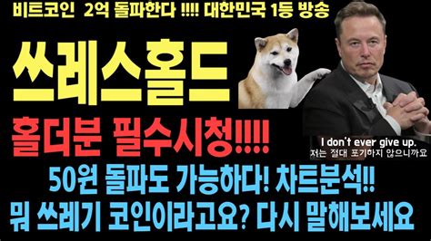 쓰레스홀드 쓰레스홀드코인 쓰레스홀드코인전망 코인전망 비트코인 이더리움 도지코인 Youtube