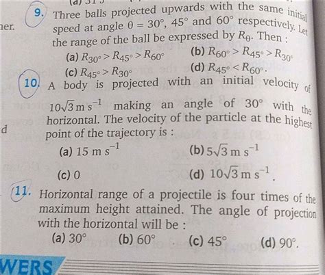 Horizontal Range Of A Projectile Is Four Times Of The Maximum Height Atta