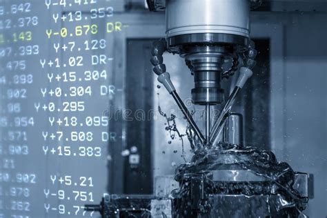 The Abstract Scene Cnc Milling Machine Cutting The Shell Mold Parts And