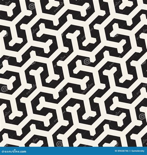 Vector Seamless Interlacing Lines Pattern Repeating Geometric Background With Hexagonal Lattice