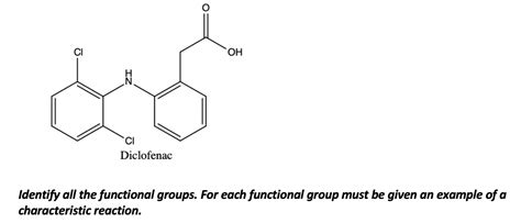 Solved Oh Diclofenac Identify All The Functional Groups For