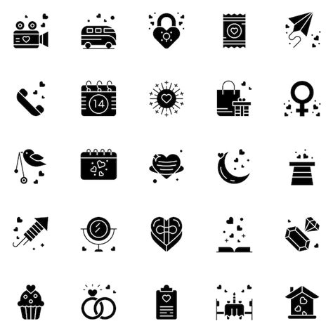 Premium Vector A Set Pack Of Love Icons Set The Collection Includes