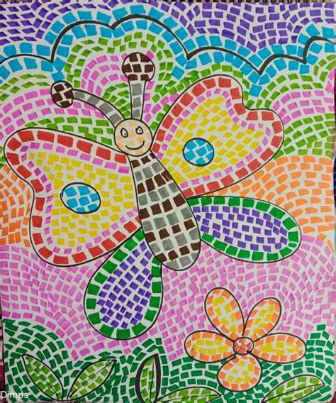 Mosaic Art With Colorful Rectangle Shapes