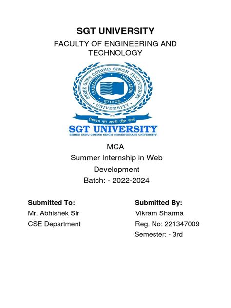 Report File Vikram 221347009 Pdf Web Design World Wide Web
