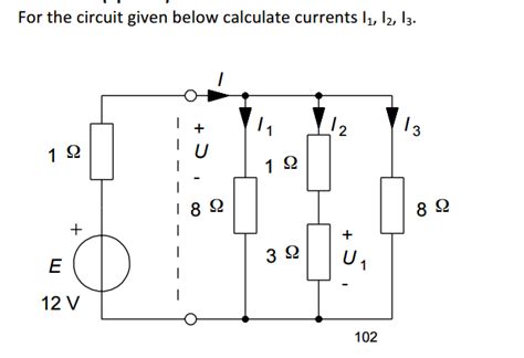solved for the circuit given below calculate currents l1