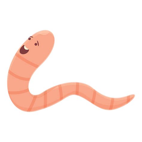 Happy Worm Icon Cartoon Vector Pink Mascot 14294686 Vector Art At Vecteezy