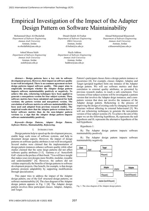 pdf empirical investigation of the impact of the adapter design