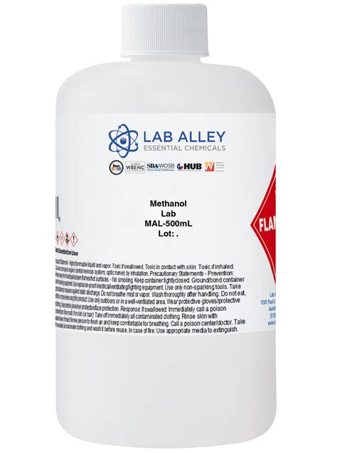 Buy Pure Methanol 30 Bulk Sizes Acs Hplc And Lab Grade Lab Alley