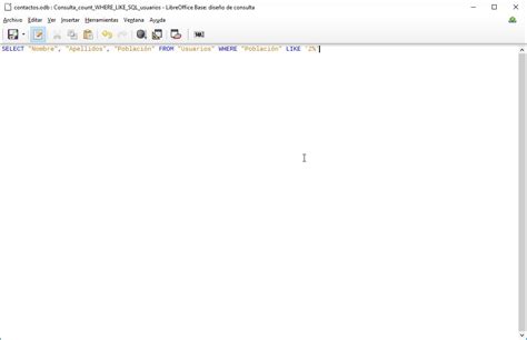 comodines y patrones con SQL en LibreOffice Base IX Programación de libre uso
