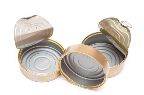 Premium Photo Three Opened Empty Tin Cans Isolated On White Background