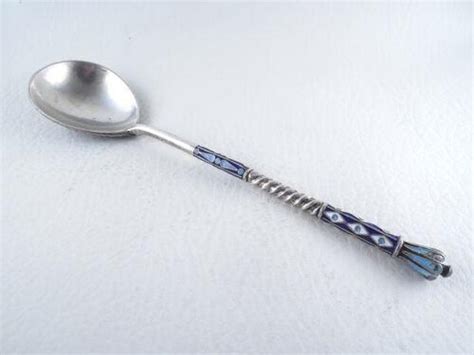 Vasily Andreyev Antique Russian Silver Enamel 6 5 8 Spoon 84 Cloisonne Ba 875 Etsy