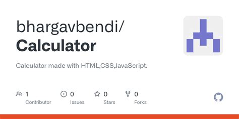 GitHub Bhargavbendi Calculator Calculator Made With HTML CSS JavaScript