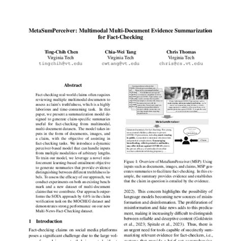 Metasumperceiver Multimodal Multi Document Evidence Summarization For Fact Checking Acl Anthology