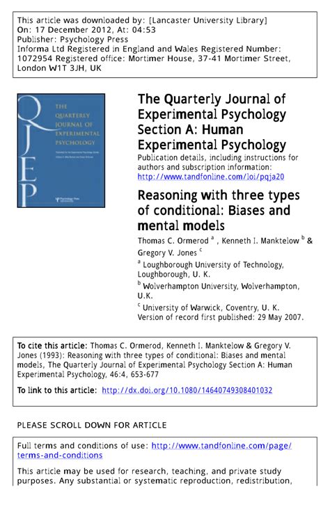 Pdf Reasoning With Three Types Of Conditional Biases And Mental Models