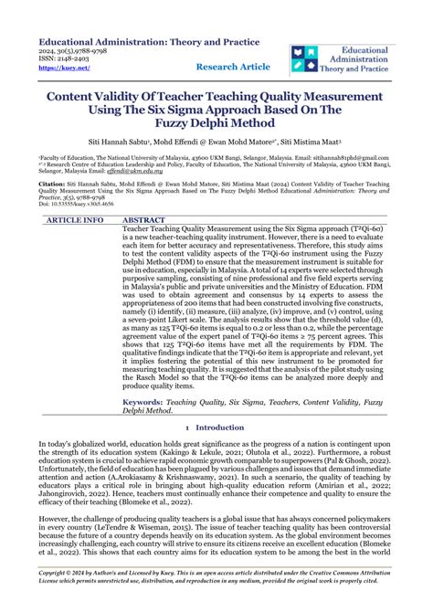 pdf content validity of teacher teaching quality measurement using