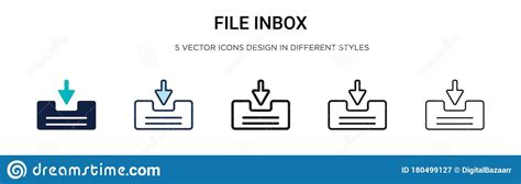 file inbox icon in filled thin line outline and stroke style vector