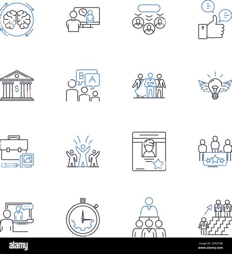 Investment Alliance Line Icons Collection Partnership Collaboration Fellowship Bond