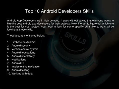 Ppt Top 10 Android Developers Skills To Look For Before Hiring