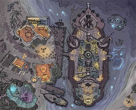 Flotsam Night Map Dungeon Maps Roleplaying Game