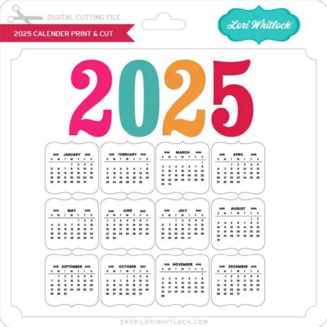 Printable Block Calendar 2025