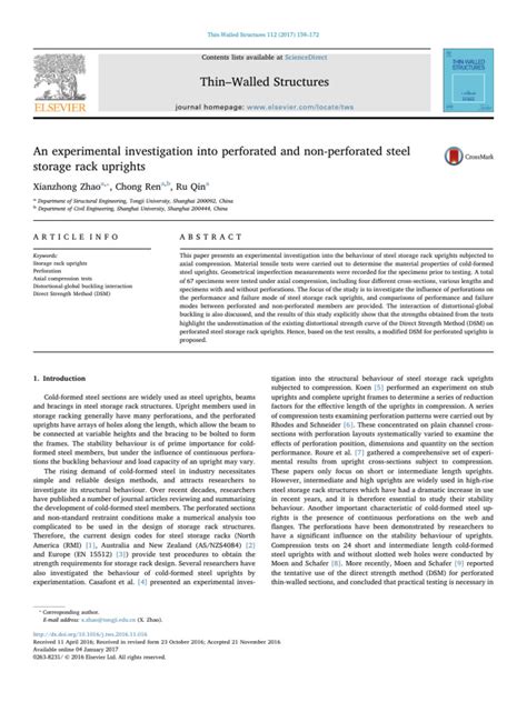 An Experimental Investigation Into Perforated And Non Perforated Steel Pdf Yield