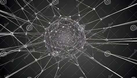 A Black and White Image of a Network of Interconnected Lines, Resembling a Web or a Neural ...
