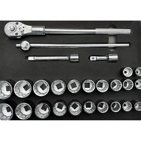 T8 Socket Set 3 4dr 12pt 26pc Metric Sae In Eva Inlay
