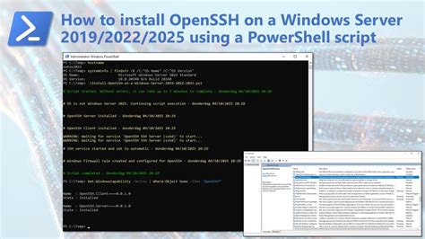 how to install openssh on a windows server 2019 2022 2025 using a