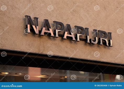 Napapijri Brand Sign And Logo Text Chain Wall Facade Shop Entrance For Fashion Editorial Image