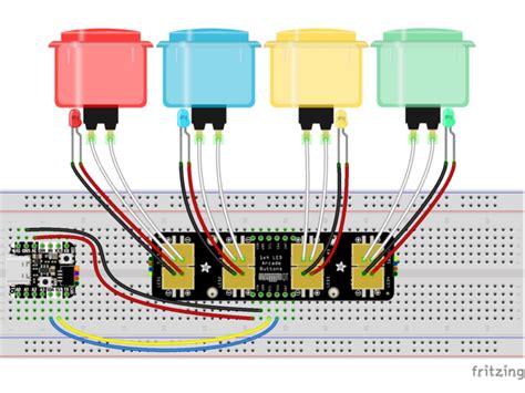 python and circuitpython adafruit led arcade button 1x4 stemma qt