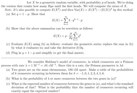 Solved Let X Be A Geometric Random Variable With Chegg