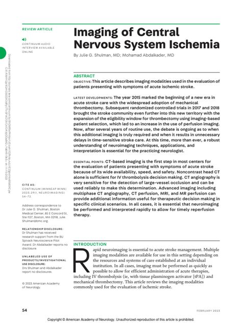 Imaging Of Central Nervous System Ischemia 6 Pdf Stroke Ct Scan