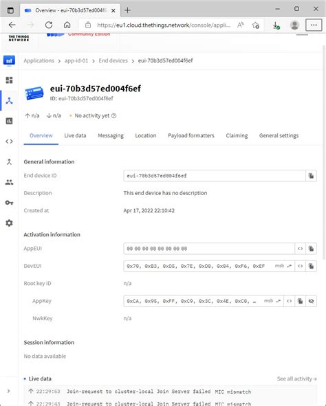 Mic Mismatch Error End Devices Nodes The Things Network