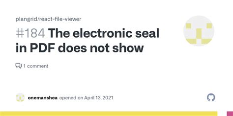 The Electronic Seal In PDF Does Not Show Issue 184 Plangrid React