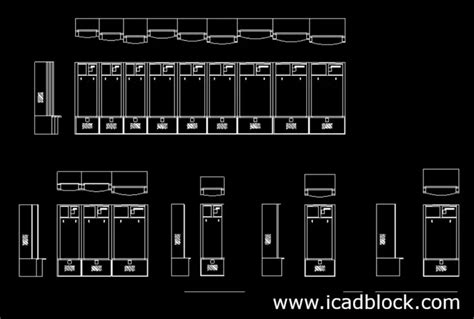 Locker Cad Block In Dwg Plan And Elevation Icadblock