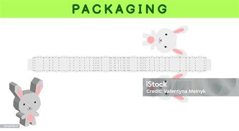 파티 호의 상자 다이 컷 토끼 디자인 과자 사탕 작은 선물 빵집 패키지 템플릿 어떤 목적을 위한 훌륭한 디자인 생일 베이비 샤워