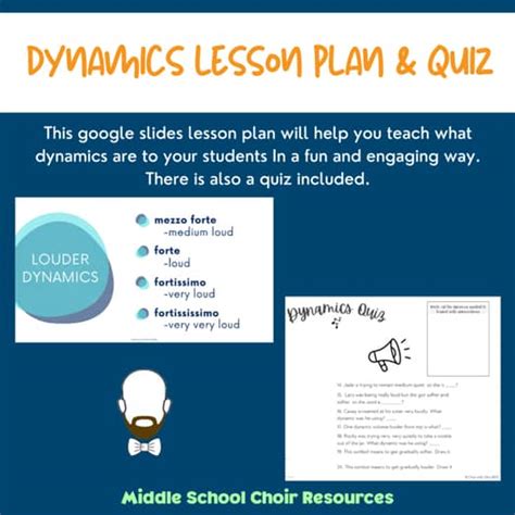 Dynamics Lesson PLan Quiz By Choir With Clint TPT