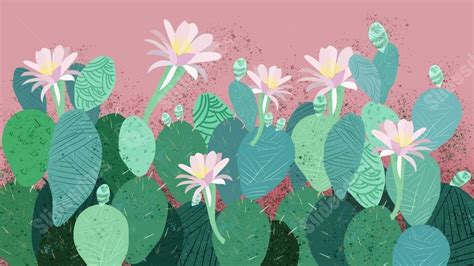 Green Flower Flowering Cactus Powerpoint Background For Free Download