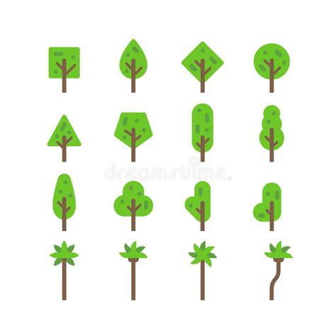 Flat Design Tree Set Stock Illustration Illustration Of Spring 94302468