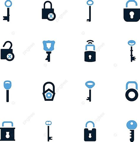 Lock And Key Icons Set Vector Ornament Safe Vector Vector Ornament