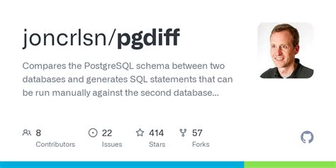 Github Joncrlsnpgdiff Compares The Postgresql Schema Between Two