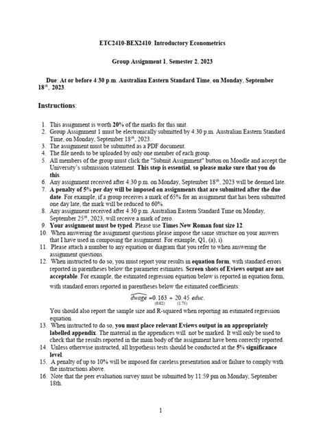 assignment 1 s2 23 pdf ordinary least squares null hypothesis